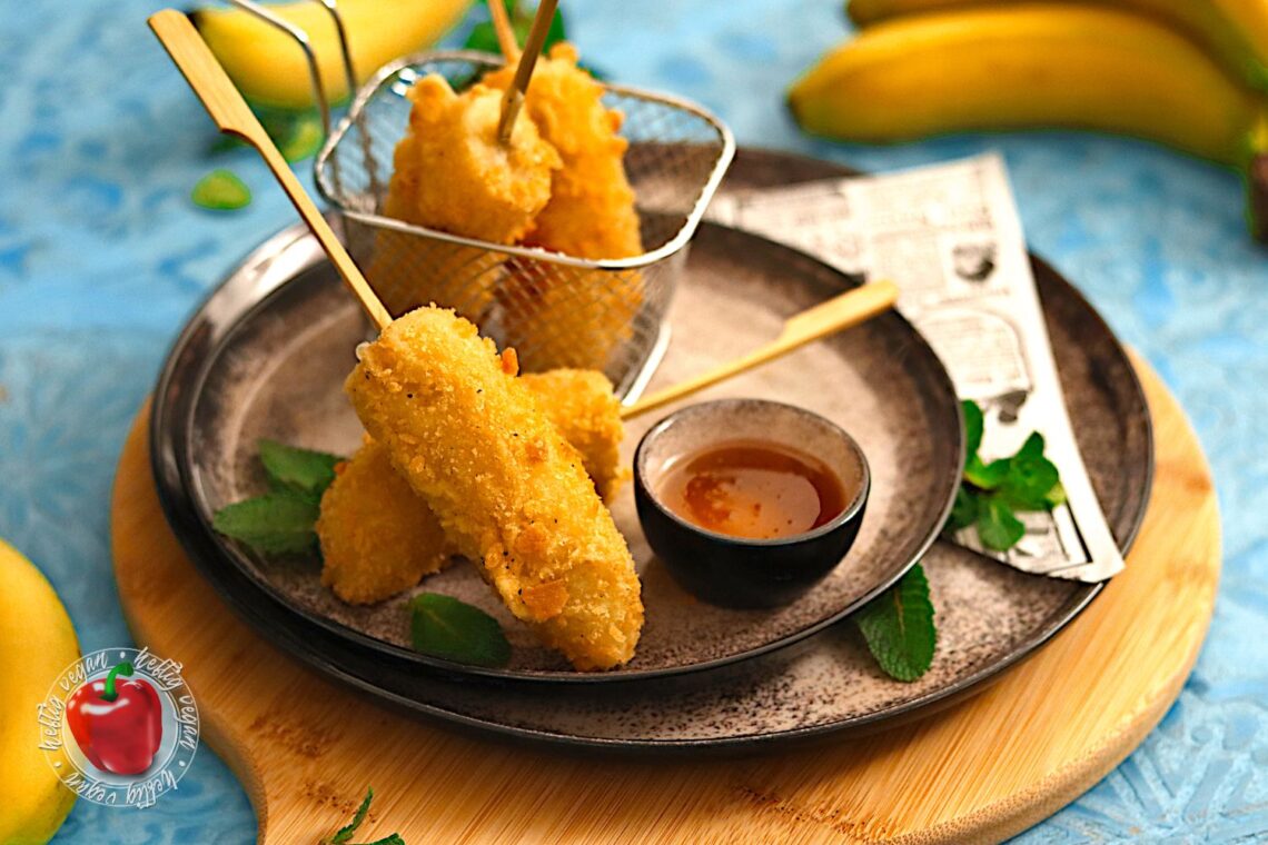 Gebackene Banane (extra knusprig) mit diesem besonderen Teig - HeftigVegan